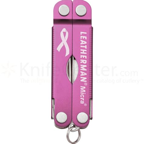 Leatherman Micra Keychain Mini Mult Itool 25 Pink Stainless Steel Handles Breast Cancer