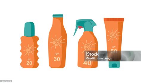 Suncreen 벡터 병입니다 자외선 차단제 크림 튜브와 스프레이의 그림 Sunblock 고립된 아이콘은 흰색 주황색 및
