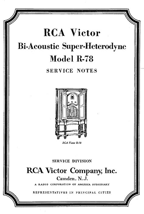 Rca Victor R 78 Ac Radio Sch Service Manual Download Schematics