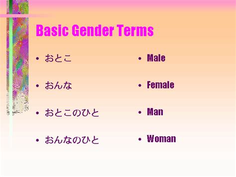Basic Gender Terms