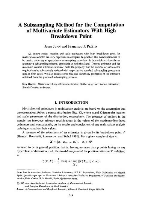 pdf a subsampling method for the computation of multivariate · a
