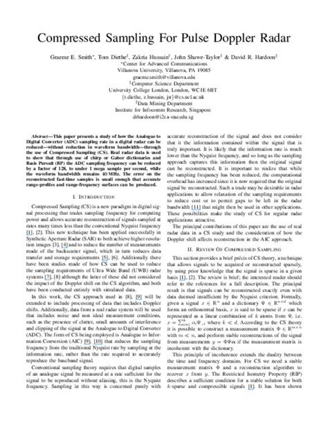 pdf compressed sampling for pulse doppler radar