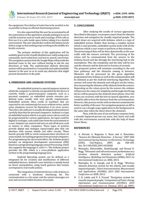 Obstacle Detection And Navigation System For Visually Impaired Using Smart Shoes PDF