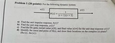 Solved Problem 1 20 Points For The Following Dynamic
