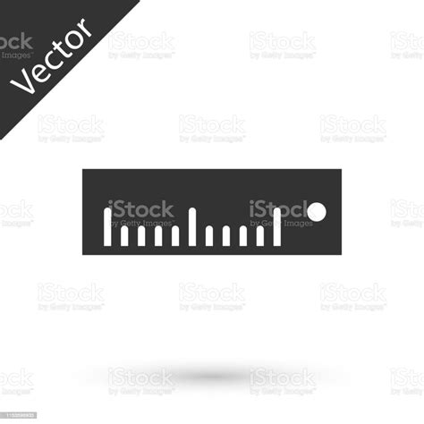 회색 눈금자 아이콘 흰색 배경에 고립입니다 직선 기호입니다 벡터 일러스트 0명에 대한 스톡 벡터 아트 및 기타 이미지 0명