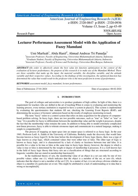 Pdf Lecturer Performance Assessment Model With The Application Of