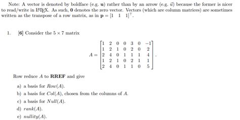 Solved Note A Vector Is Denoted By Boldface E G U Rather