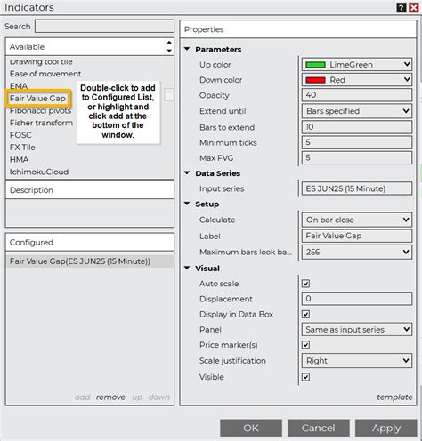 Fair Value Gap Indicator Ninjatrader Desktop