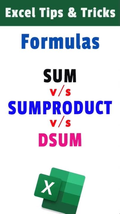 Sum Vs Sumproduct Vs Dsum Which Excel Formula Is Best Sumexcel
