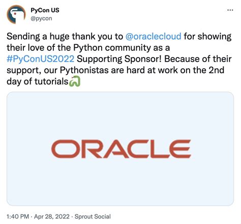 Excited To Represent Oracle Cloud Infrastructure At Pyconus2022