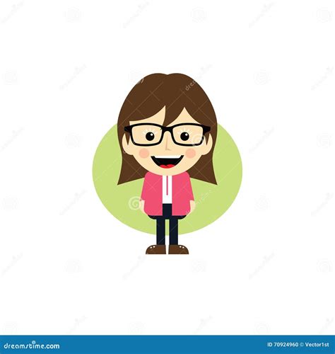 Geek Cartoon Nerd Character Stock Vector Illustration Of Smile Young