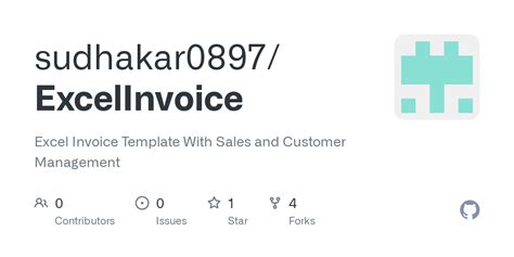 GitHub Sudhakar ExcelInvoice Excel Invoice Template With Sales And Customer Management