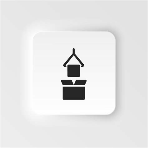 Mass Production Package Placement Neumorphic Style Vector Icon