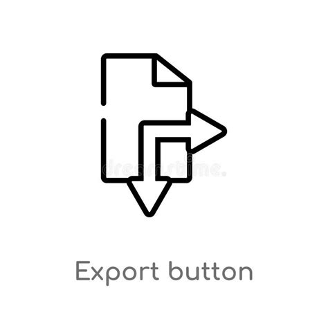 outline export button vector icon isolated black simple line element illustration from user