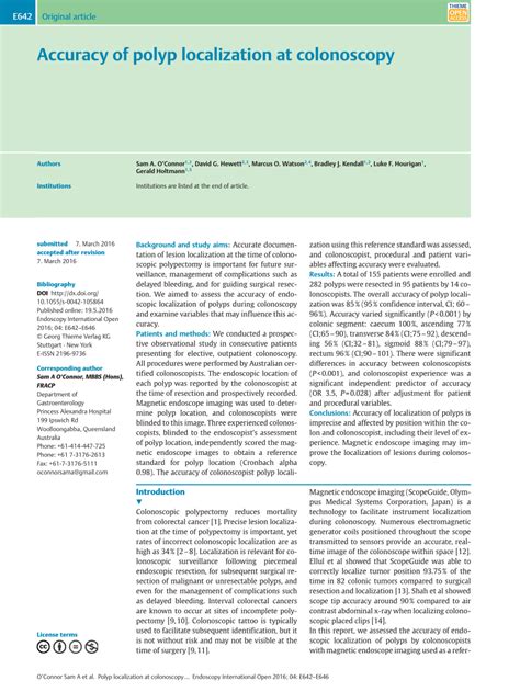 PDF Accuracy Of Polyp Localization At Colonoscopy
