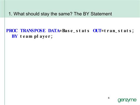 Visualizing Proc Transpose Ppt