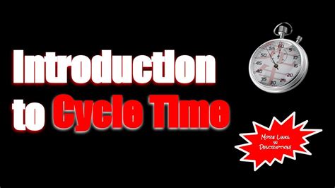 Introduction To Cycle Time Youtube