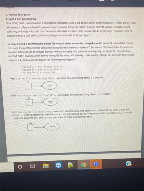 solved b project descriptionproject 2 adt linkedstringjava