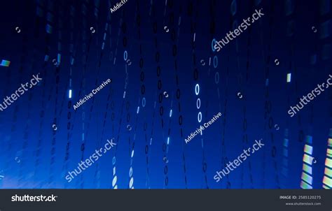 3d Rendered Illustration Binary Code Floating Stock Illustration