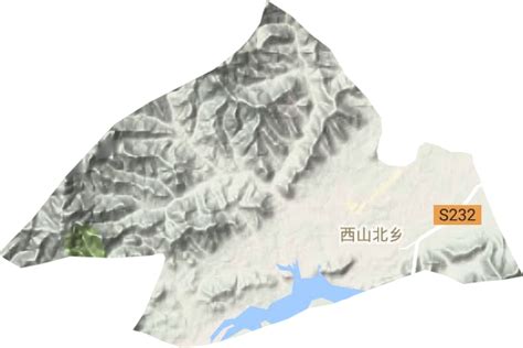 西山北乡高清地形地图