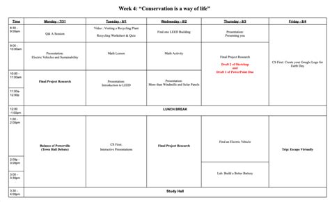 Schedules Liu Sea Program