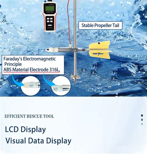 Flow Speed Meter Water Flow Velocity Meter Flow Rate Meter With Speed Range 0 01 5 00 M S Lcd
