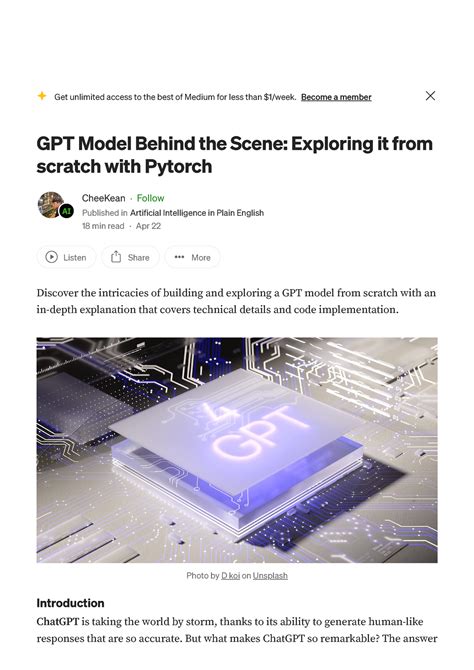 Gpt Model Behind The Scene Exploring It From Scratch With Pytorch By