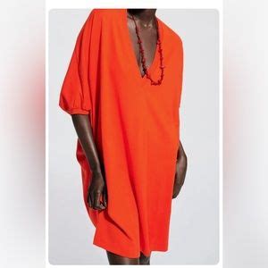 Zara Dresses Zara New Cocoon Dress Bright Orange Poshmark