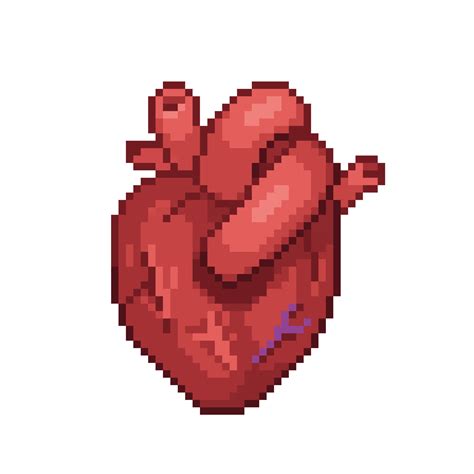 An Bit Retro Styled Pixel Art Illustration Of A Giant Heart Png
