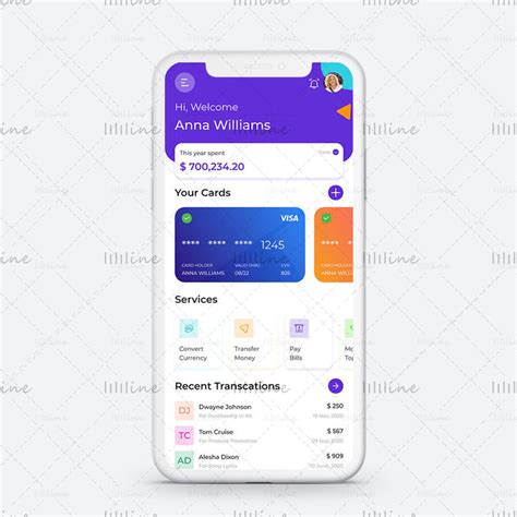 Currency Converter App UI Purple Template