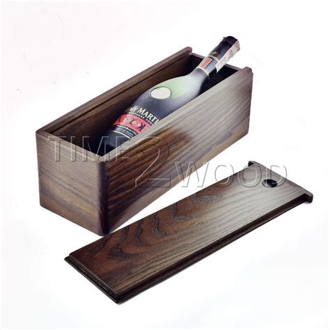 Коробка деревянная для вина. Слайдер PREMIUM Black. 1бутылка - Time2wood