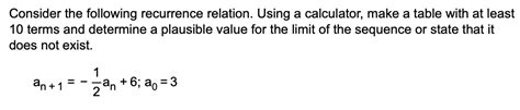 solved consider the following recurrence relation using a
