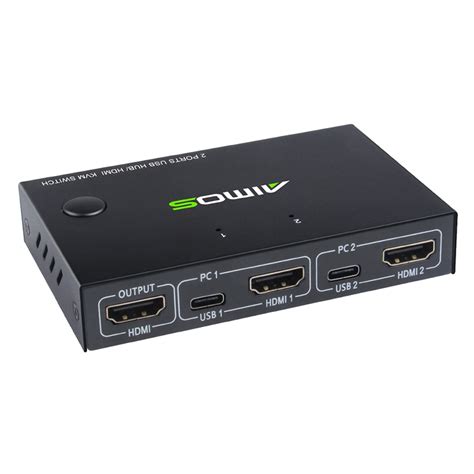 AIMOS AM KVM201CC 2 Ports USB HUB HDMI KVM Switch Without Extension Cable Alexnld Com