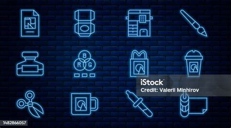 종이 롤 커피 컵 복사기 Rgb 색상 혼합 잉크 병 파일 문서 종이 쇼핑백 및 판지 골판지 상자 아이콘을 설정합니다 벡터 0명에 대한 스톡 벡터 아트 및 기타 이미지