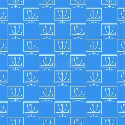 Math Graph Vector Mathematics Science Concept Line Blue Seamless Pattern Stock Illustration