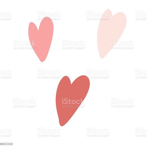 낙서 손으로 그려진 귀여운 하트 세트 빨간색과 분홍색의 사랑 아이콘의 벡터 일러스트 레이 션 개념에 대한 스톡 벡터 아트 및 기타 이미지 Istock