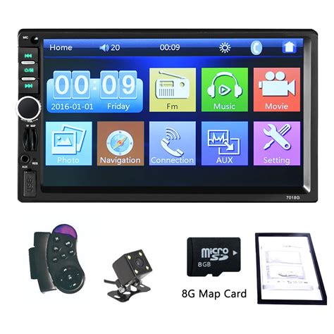 2 Din Car GPS Navigation Radio Multimedia Player Camera Bluetooth MP5 ...