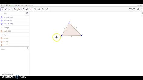 Geogebra Tutorial Creating A Triangle W Angle Measurements Youtube