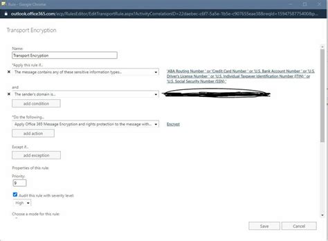 O365 Encryption Transport Rule Cloud Computing And Saas Spiceworks Community