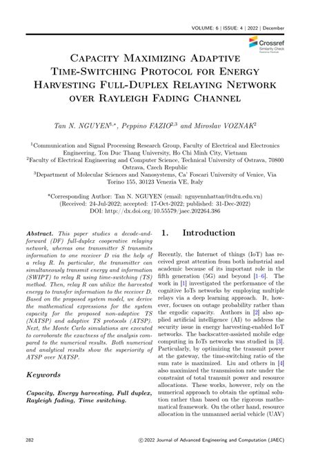 Pdf Capacity Maximizing Adaptive Time Switching Protocol For Energy Harvesting Full Duplex