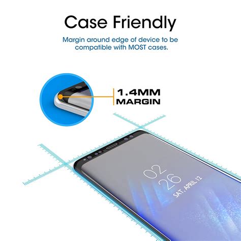 Galaxy S8 Plus Glass Screen Protector Amfilm Full Screen [case Friendly][easy Installation Tray