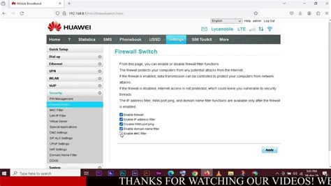 How To Enable Domain Name Filtermac Filterwan Port Ping Ip Addressfirewall In Huawei Wifi