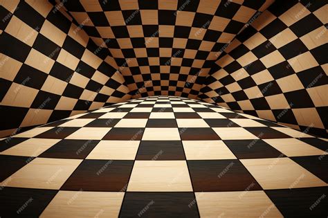 Premium Ai Image Chessboard Pattern Illusion 3d
