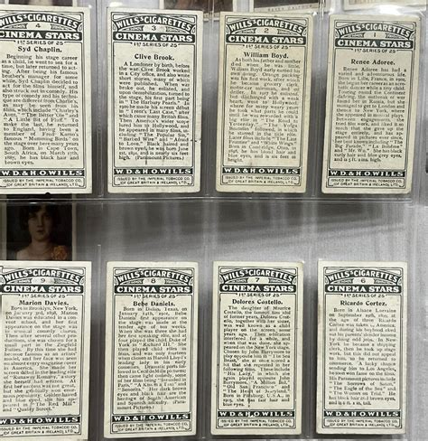 Lot 1928 Wills Cigarettes Tobacco Trading Card Cinema Stars Series 1 And 2 Tom Mix William