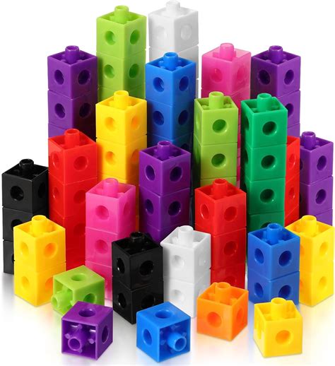 Jenaai 100 Pieces Linking Cubes For Math Counting Cubes Plastic Counting Blocks Colorful Math