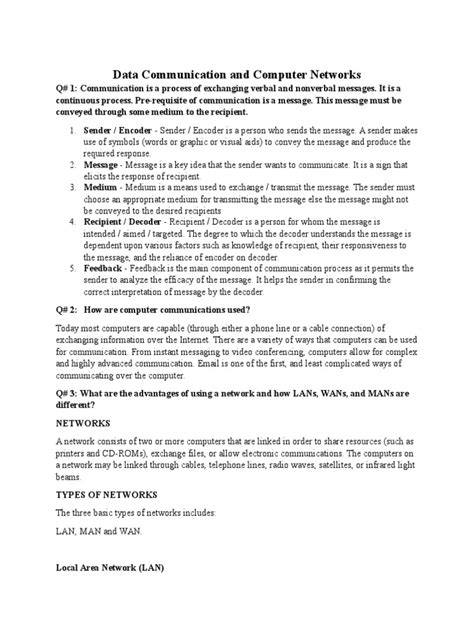 Data Communication And Computer Networks Assignment Pdf Local Area