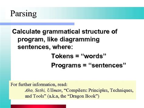 Parsing Parsing Calculate Grammatical Structure Of Program