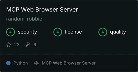 Mcp Web Browser Server Mcp Server