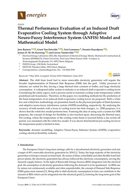 Pdf Thermal Performance Evaluation Of An Induced Draft Evaporative Cooling System Through