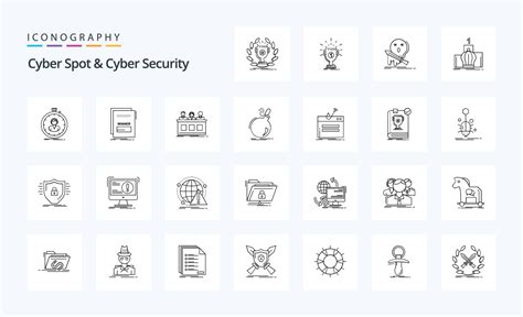 25 Cyber Spot And Cyber Security Line Icon Pack 18548936 Vector Art At Vecteezy